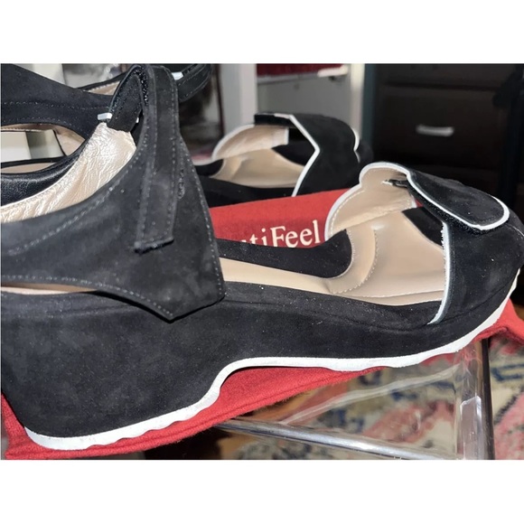 BeautiFeel | Shoes | Beautifeel Emma Black Suede Heel Sandals Msrp 395 ...